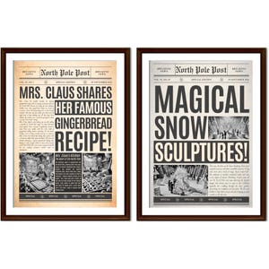 Vintage North Pole Christmas Newspaper Pages Nostalgic Holiday Decor ...