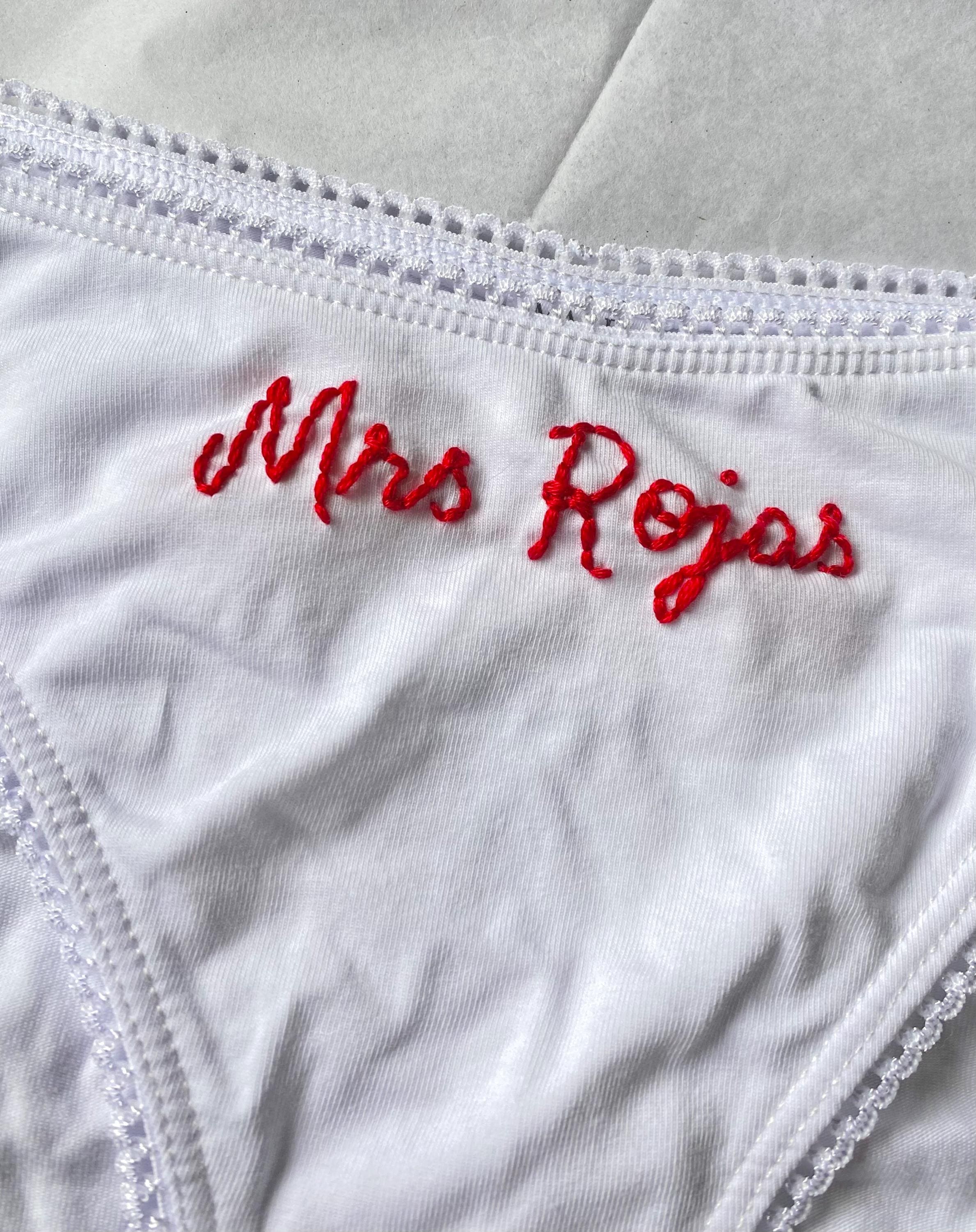 Custom Embroidered Cotton Underwear - Personalized Lingerie - Etsy