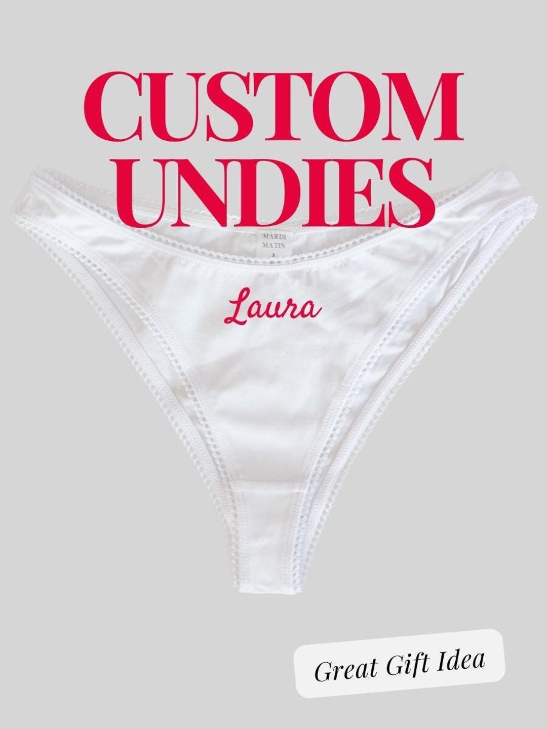 Custom Embroidered Cotton Underwear - Personalized Lingerie - Etsy