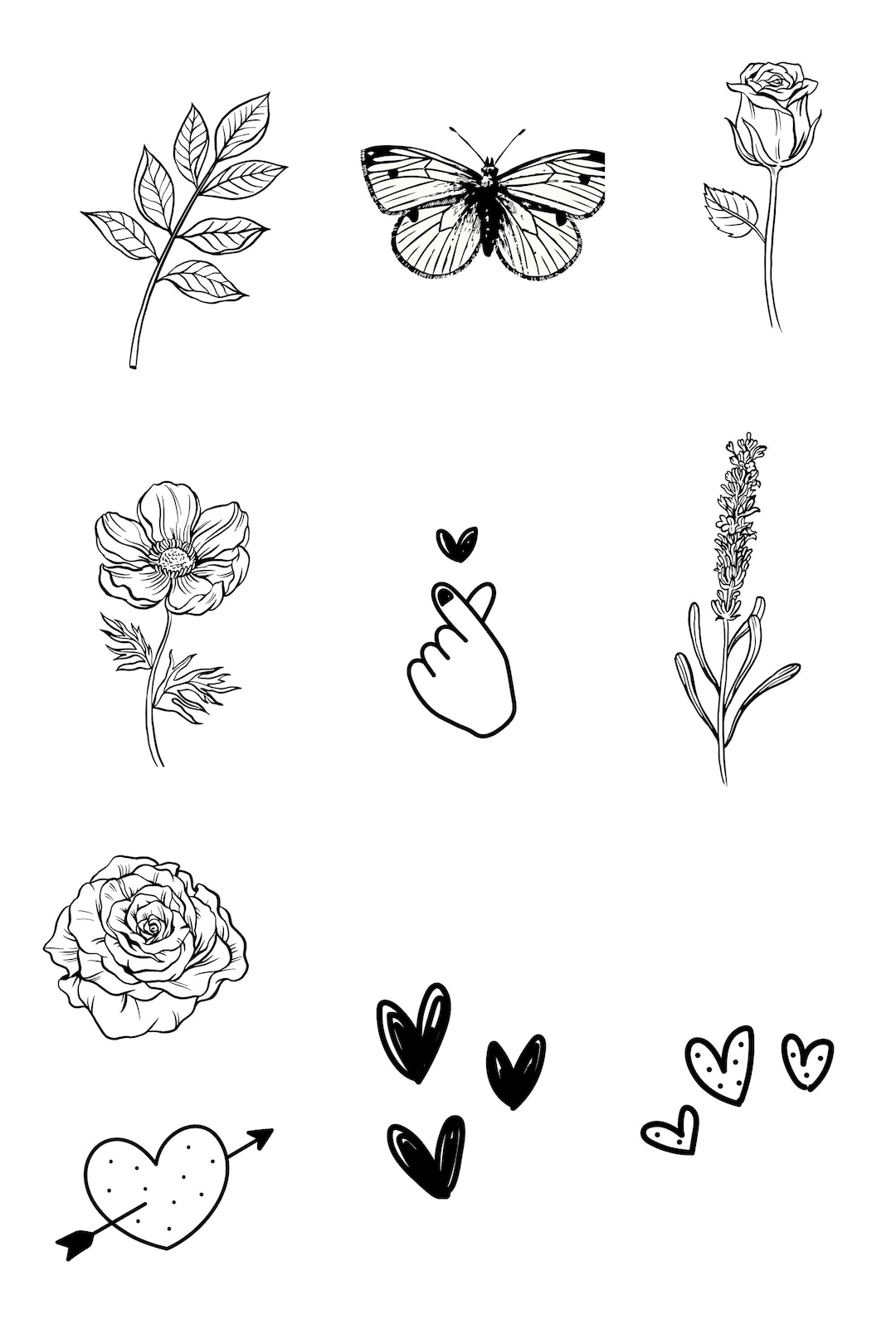 40 Stickers Bundle, Black and White, Minimalistic Stickers, Modern ...