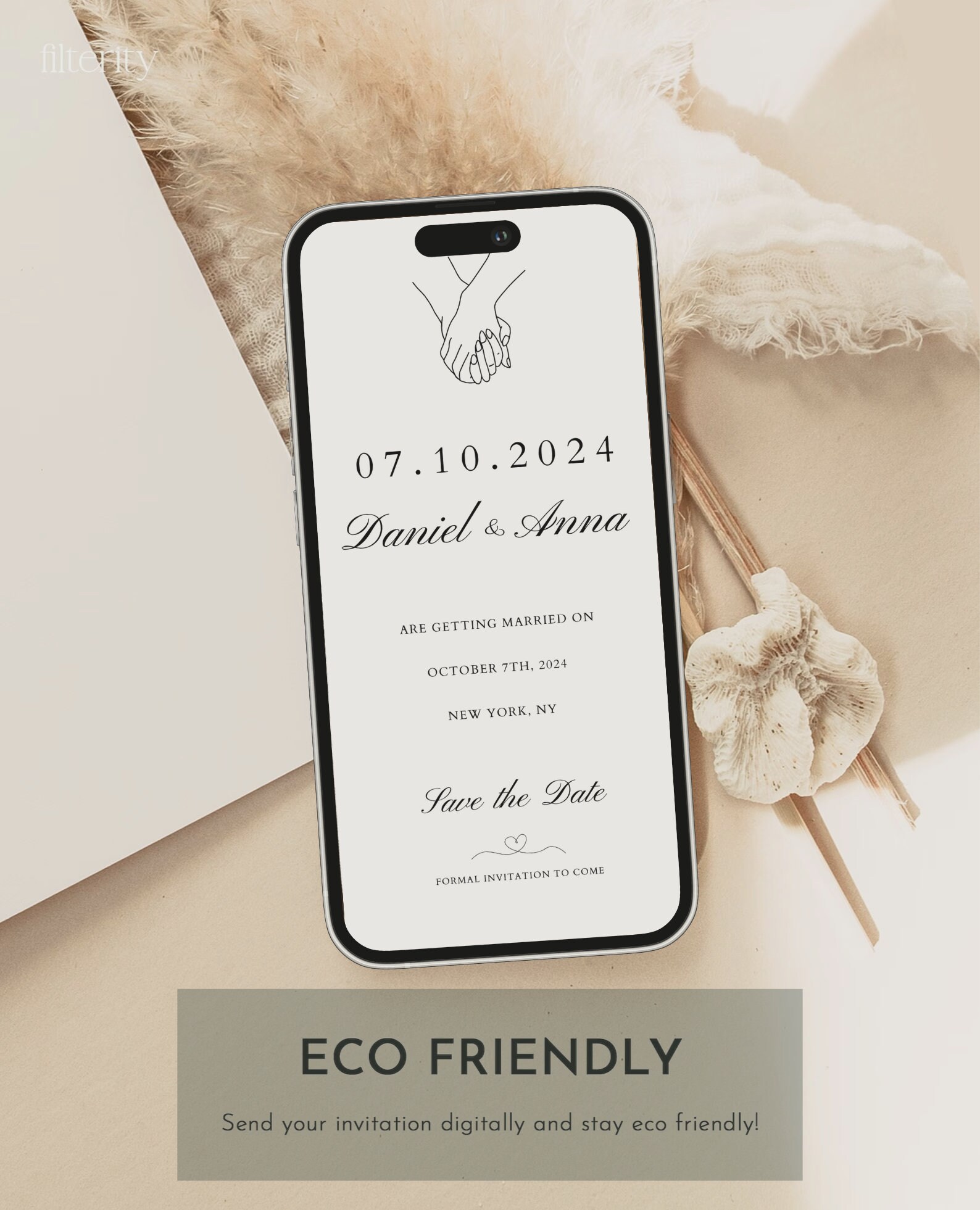Classic Save the Date E-invite Template Digital Invite - Etsy