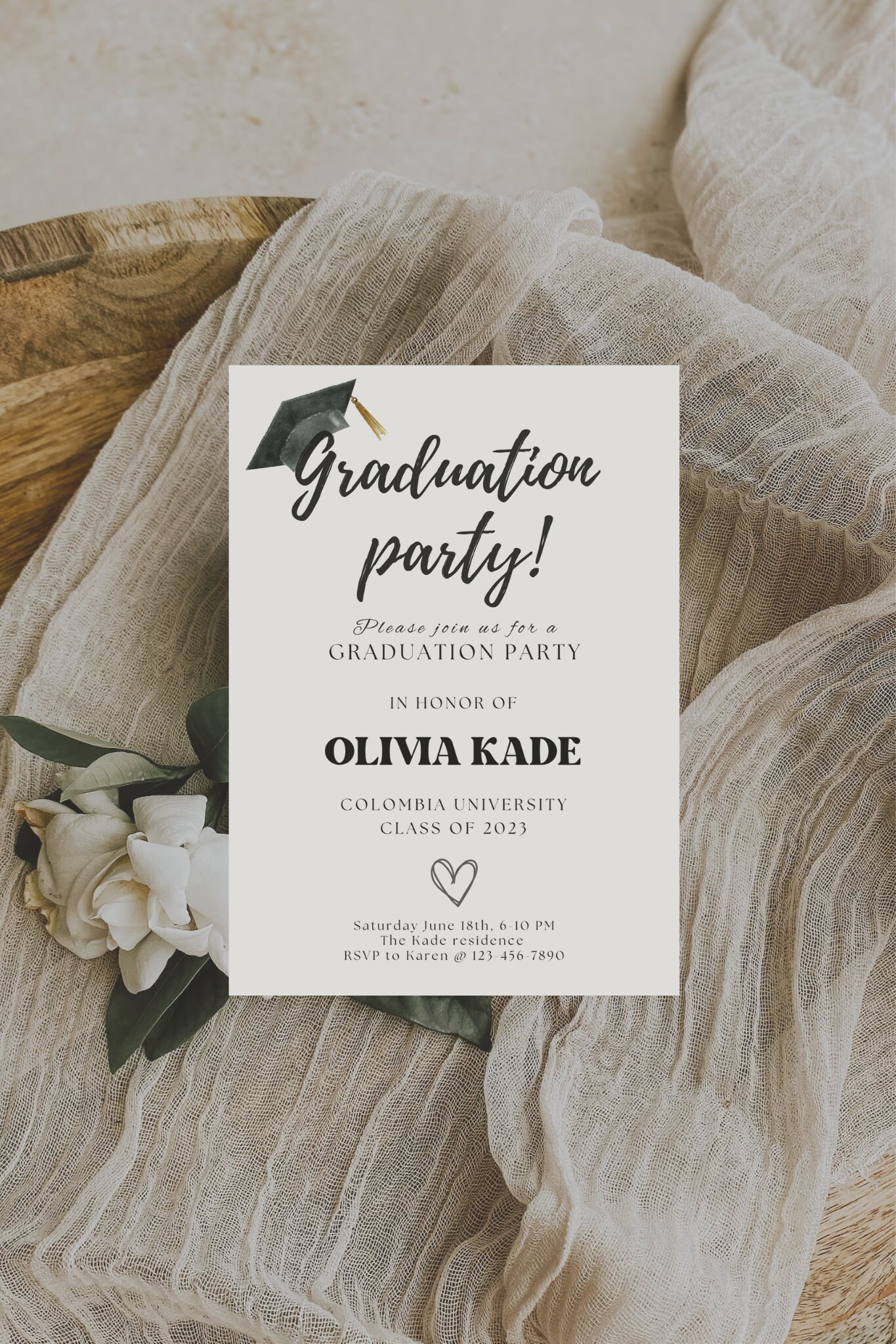 Minimalistic Graduation Party Invitation, Graduation Invitation ...