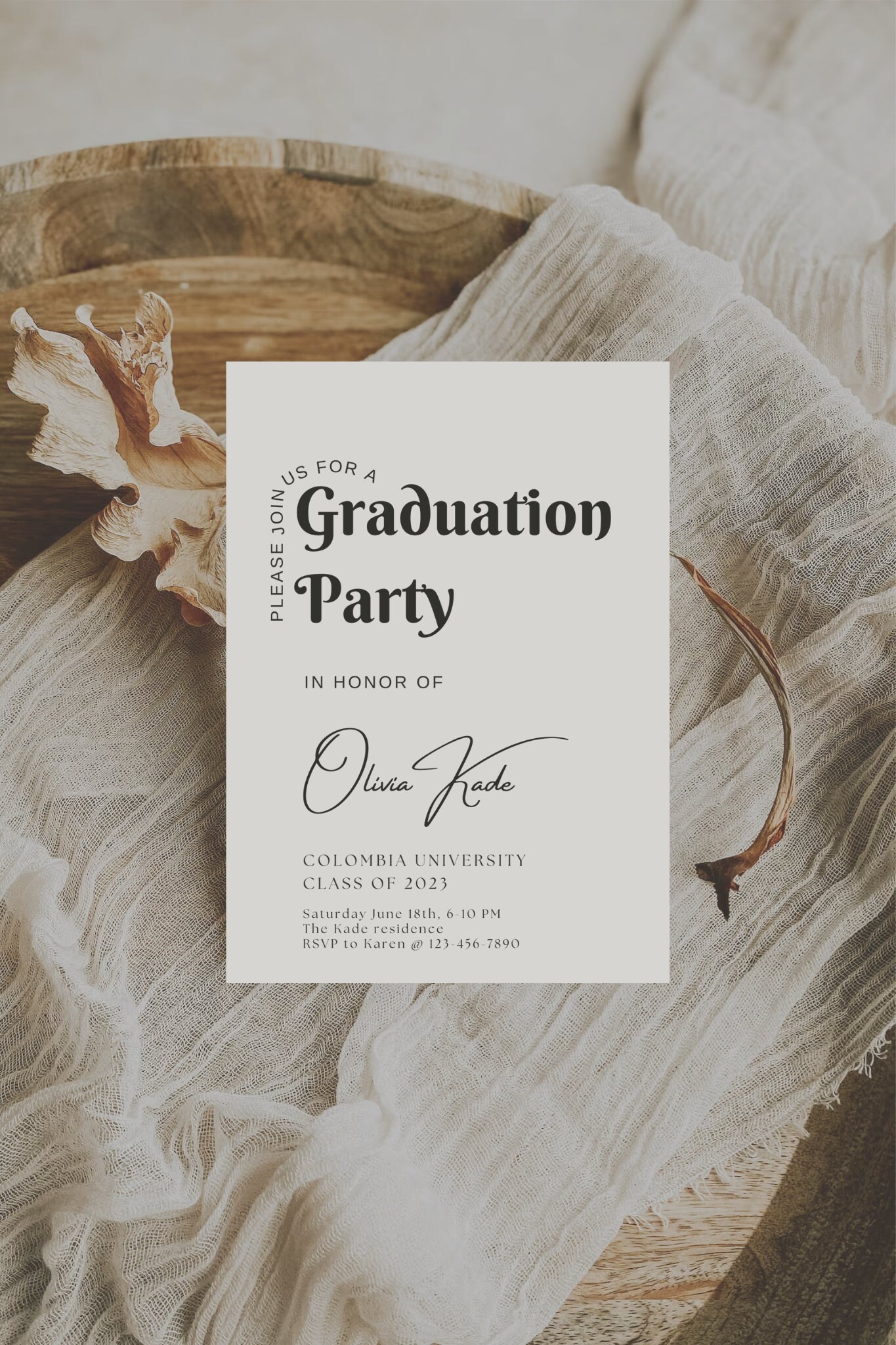 Graduation Invitation Template, Graduation Invitation, Modern Grad ...