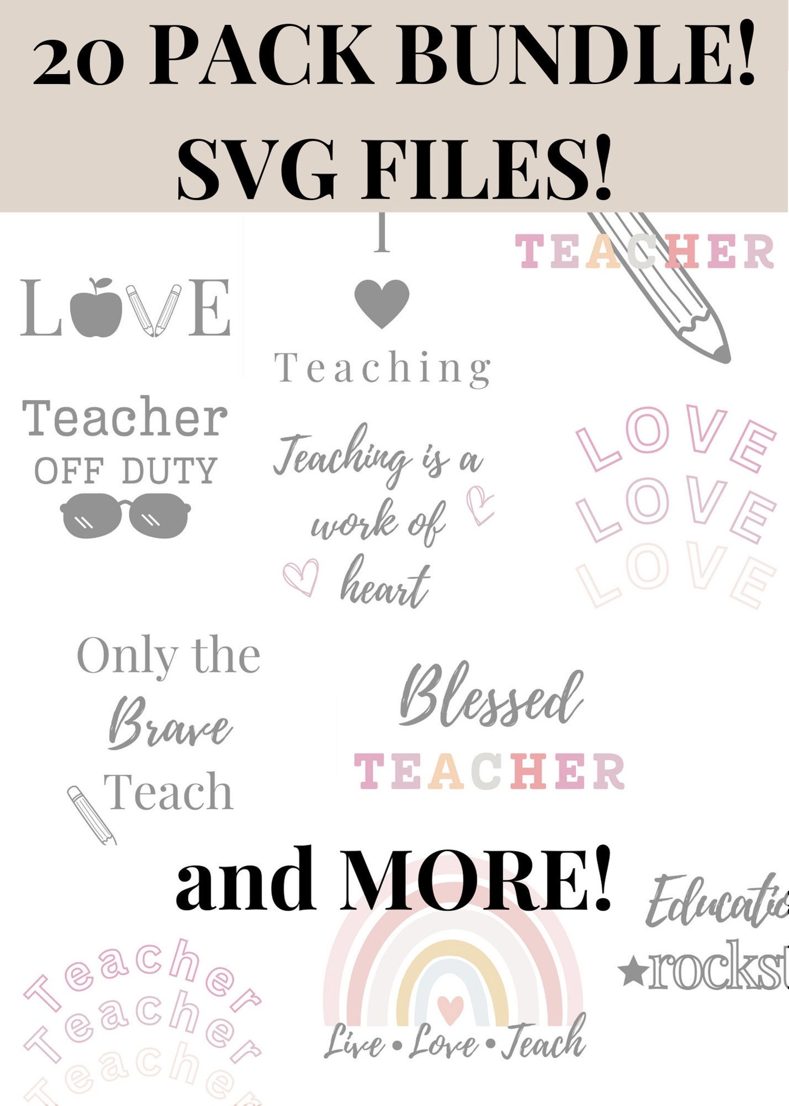 Teacher SVG Bundle, Teacher SVG, School SVG, Teach Svg, Back to School ...