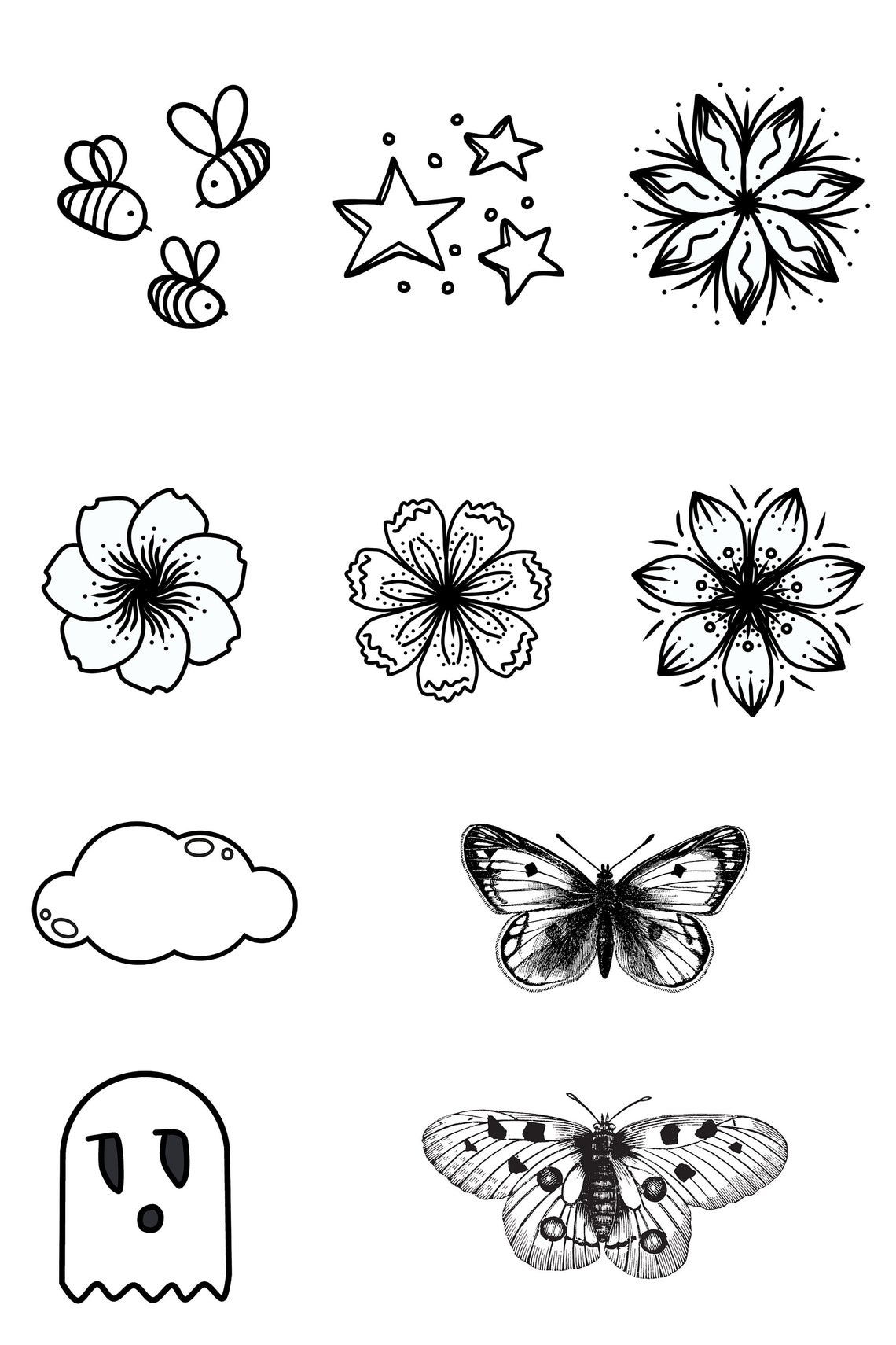 40 Stickers Bundle, Black and White, Minimalistic Stickers, Modern ...
