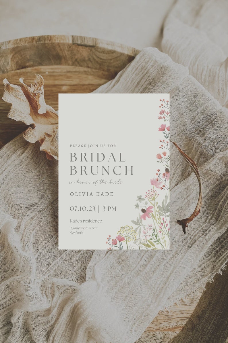 Bridal Brunch Invitation Template Editable Template DIY Instant ...