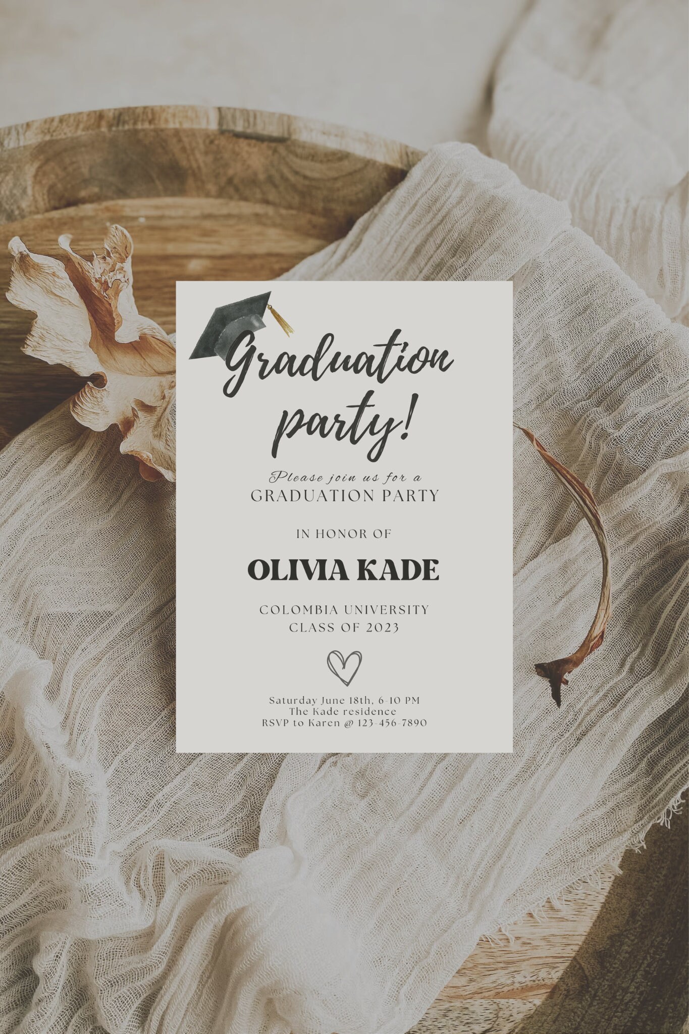 Minimalistic Graduation Party Invitation, Graduation Invitation ...