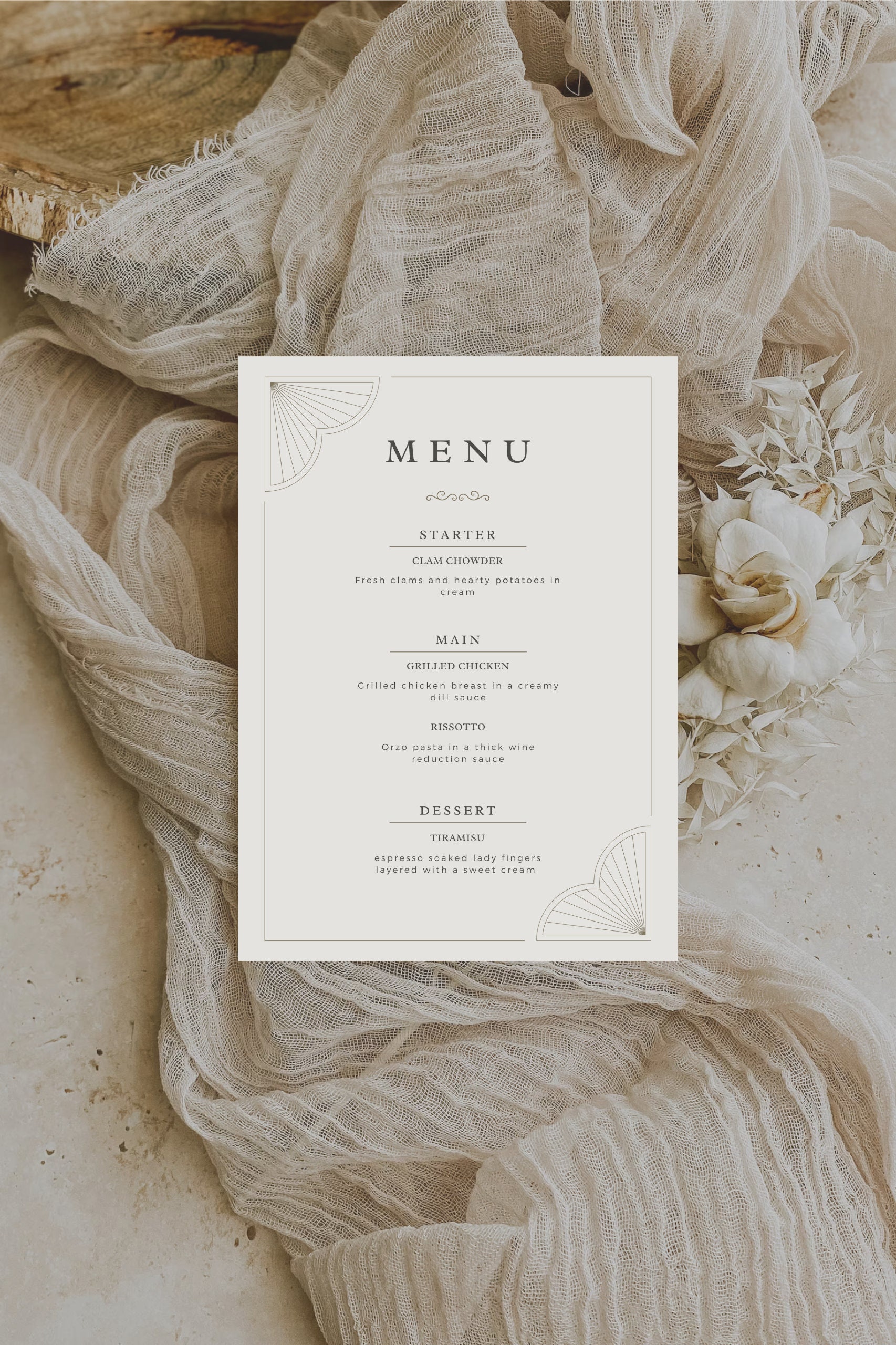 Classic Wedding Menu Template, Elegant Wedding Menu, Modern Menu ...