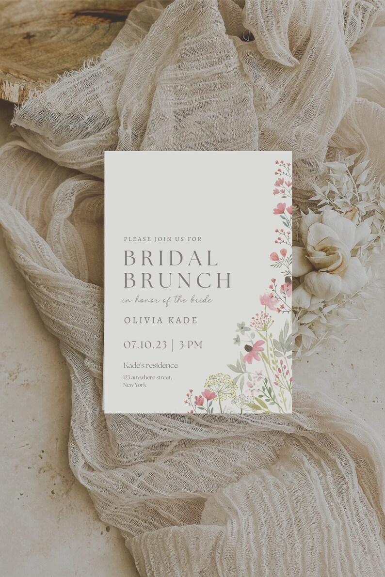 Bridal Brunch Invitation Template Editable Template DIY Instant ...