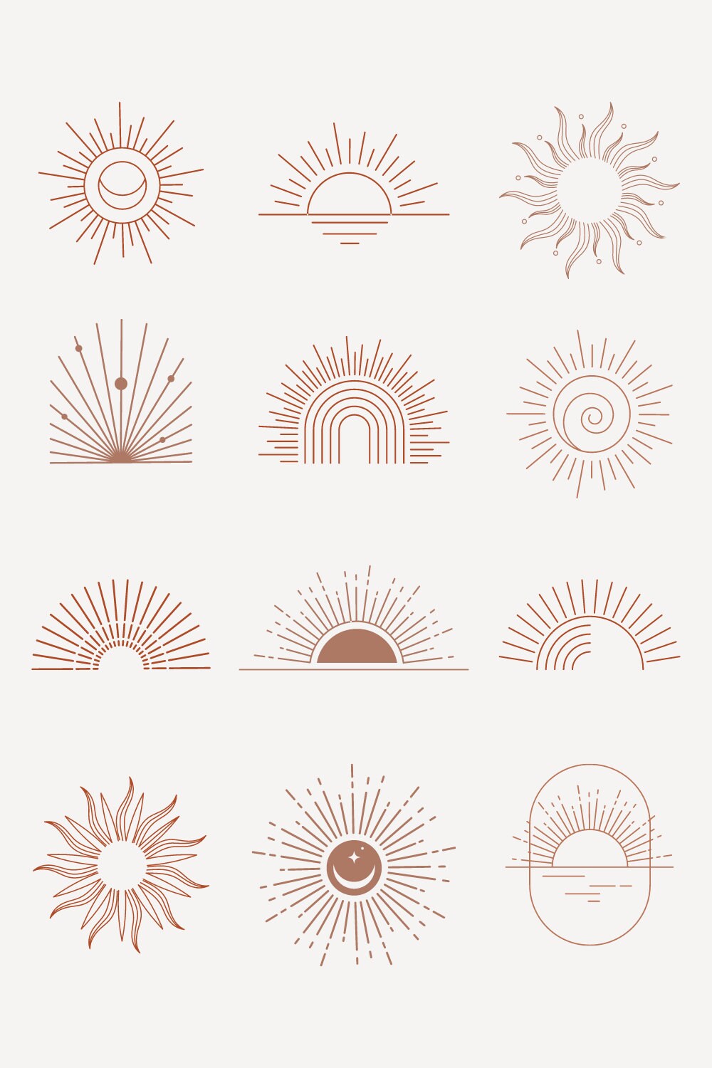 40 Boho Stickers Svg Png Bundle, Boho Minimalistic Stickers, Modern ...