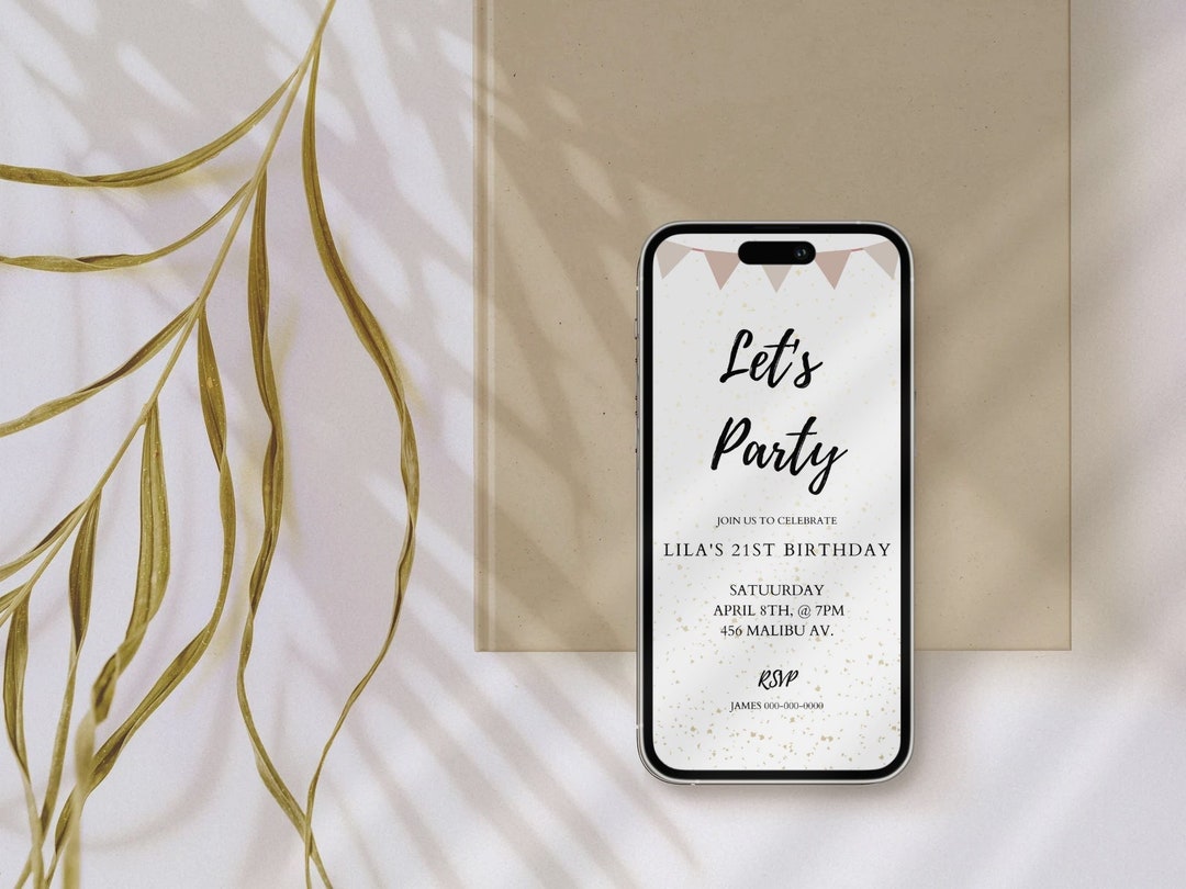 Editable Birthday Party Digital Invitation, E Invites Birthday Instant ...