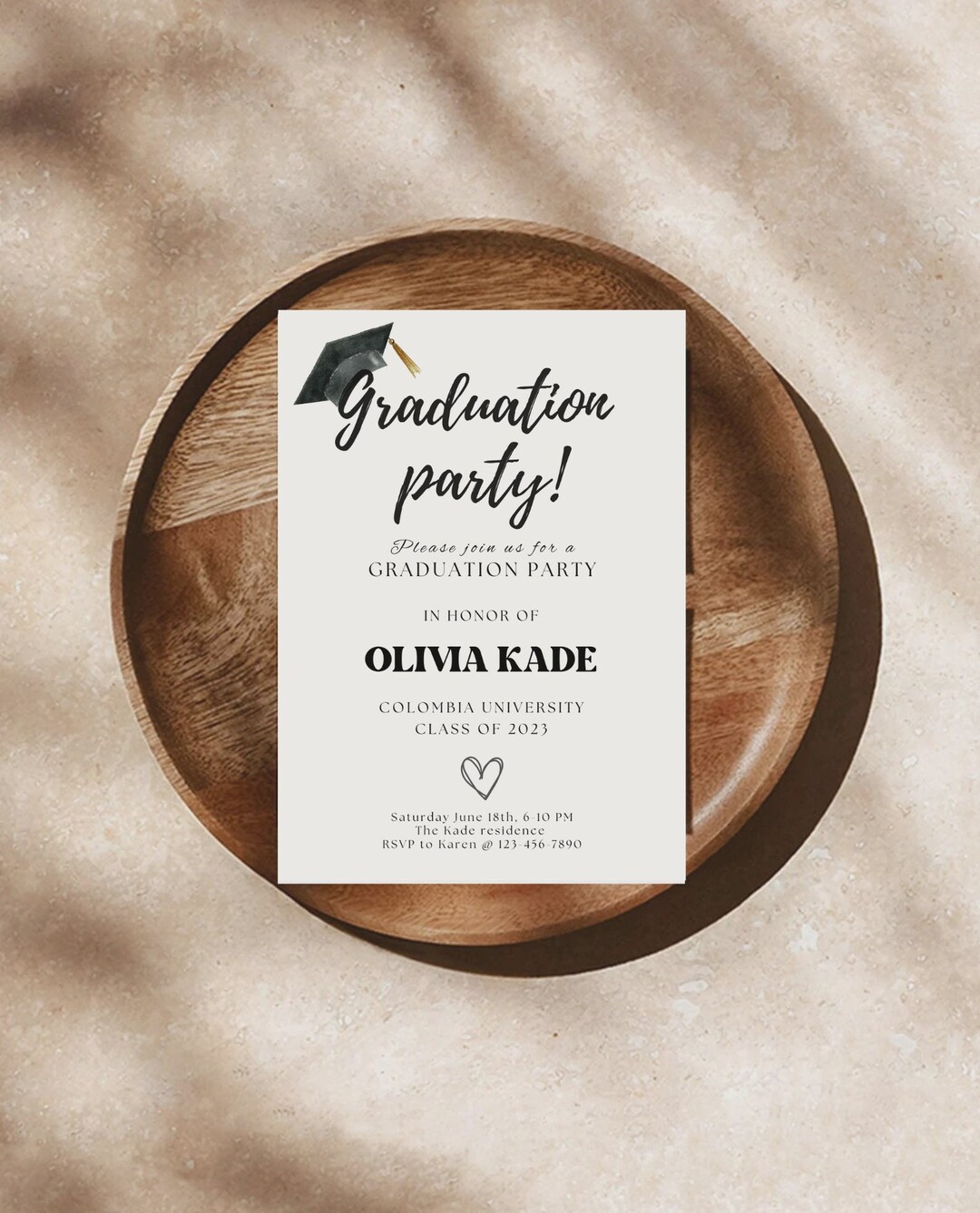 Minimalistic Graduation Party Invitation, Graduation Invitation ...