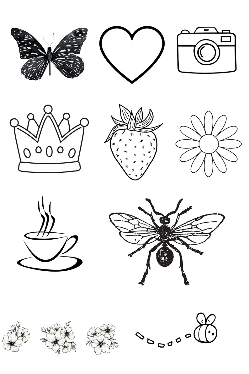 40 Stickers Bundle, Black and White, Minimalistic Stickers, Modern ...