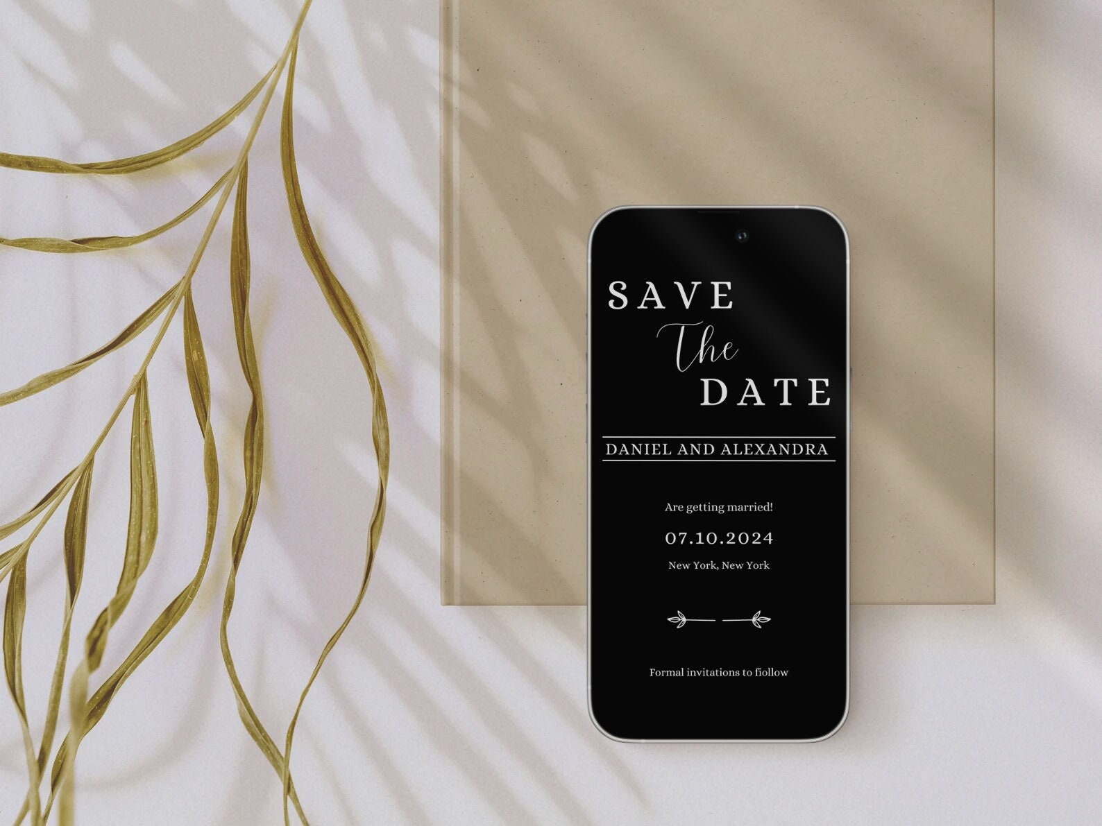 Minimal Save the Date E-invite Template Digital Invite - Etsy