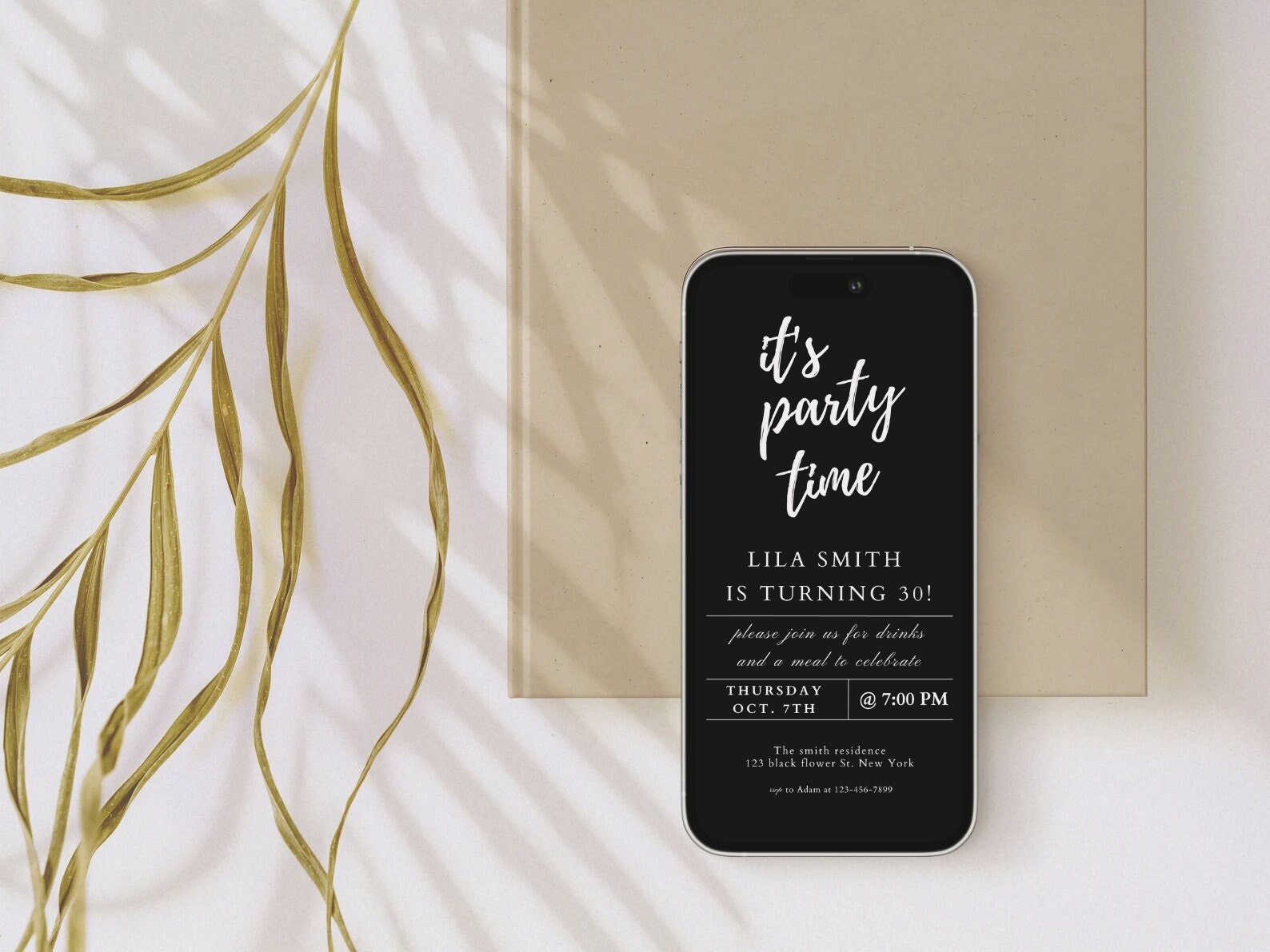 Minimal Modern Party Digital Invitation Template, Mobile Invitation, E ...