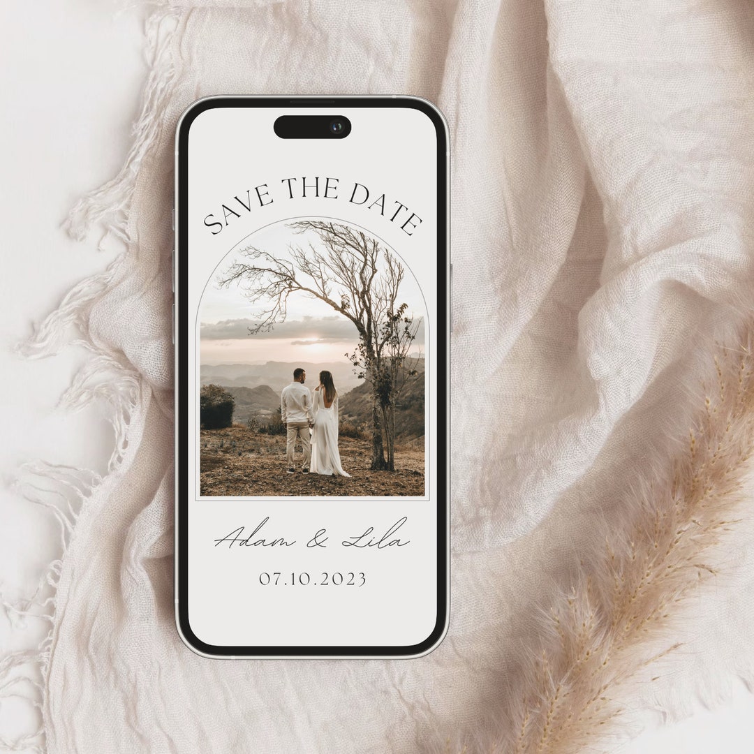 Electronic Save the Date Template With Photo, Save the Date Digital ...