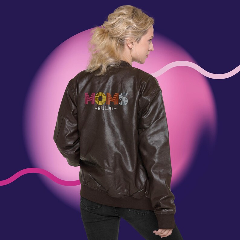 Moms Rule Faux Leather Jacket Etsy