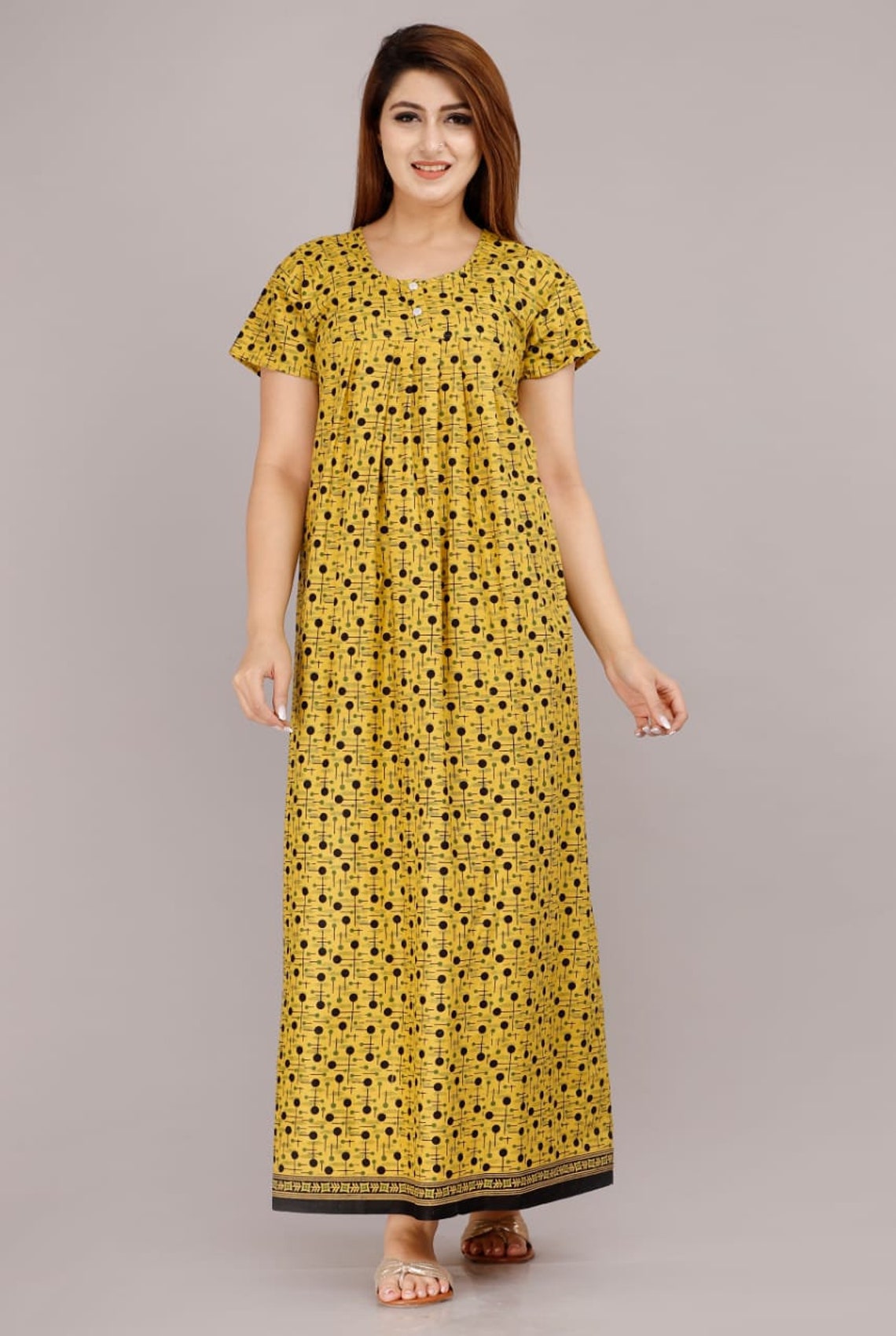 Organic Cotton Nightgown for Women Soft Easy to Wear Nighty India, Cute ...