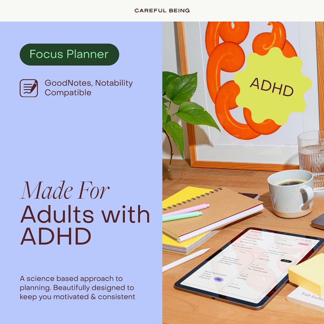 ADHD Growth Mindset Planner, Neurodivergent Planner Digital, Mental ...