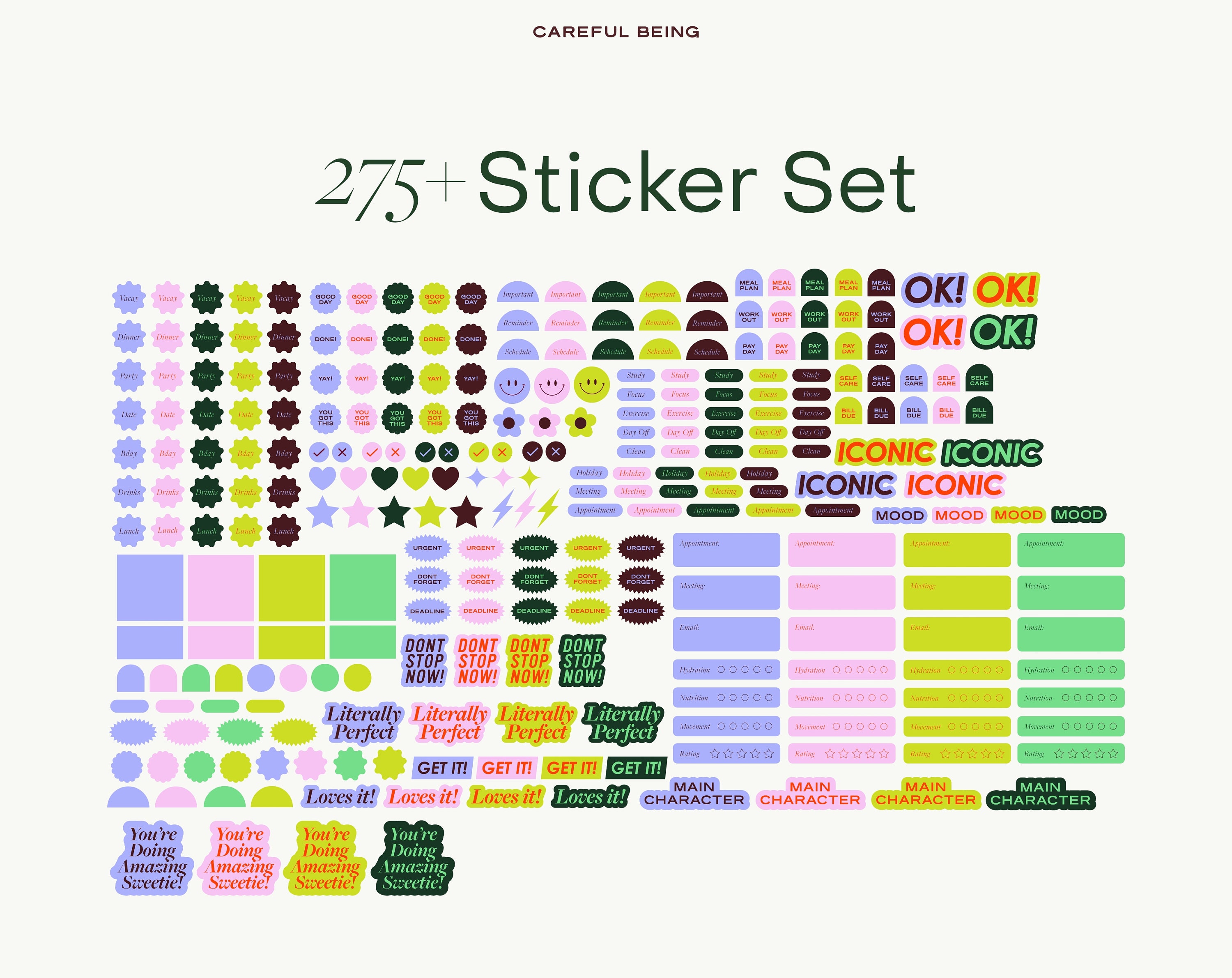 Weekly Planner + 250 Plus Sticker Pack, Week, Daily Planner, iPad ...