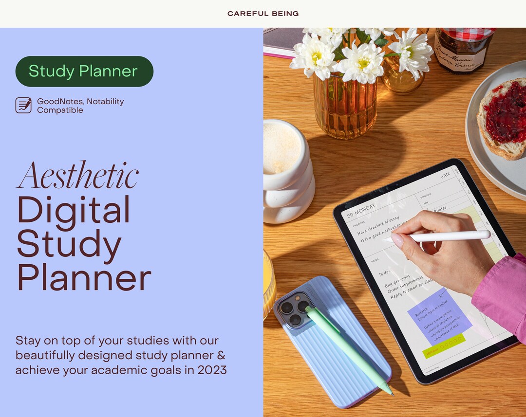 365 Day Daily Digital Planner, Semester at A Glance Planner, Yearly ...