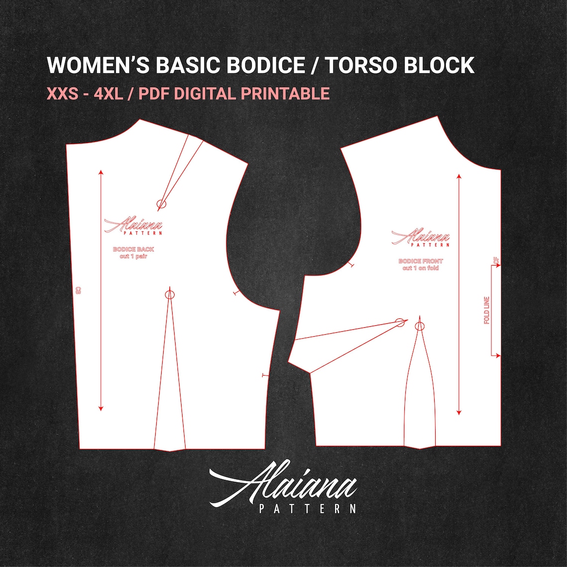Women's Basic Bodice Sewing Pattern XXS-4XL (digital Download) - Etsy