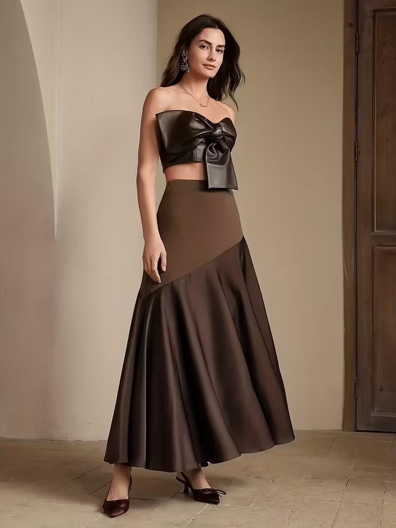 Flowy Maxi Long Flare Skirt Sewing Pattern | Silk Satin Bias Cut Skirt ...
