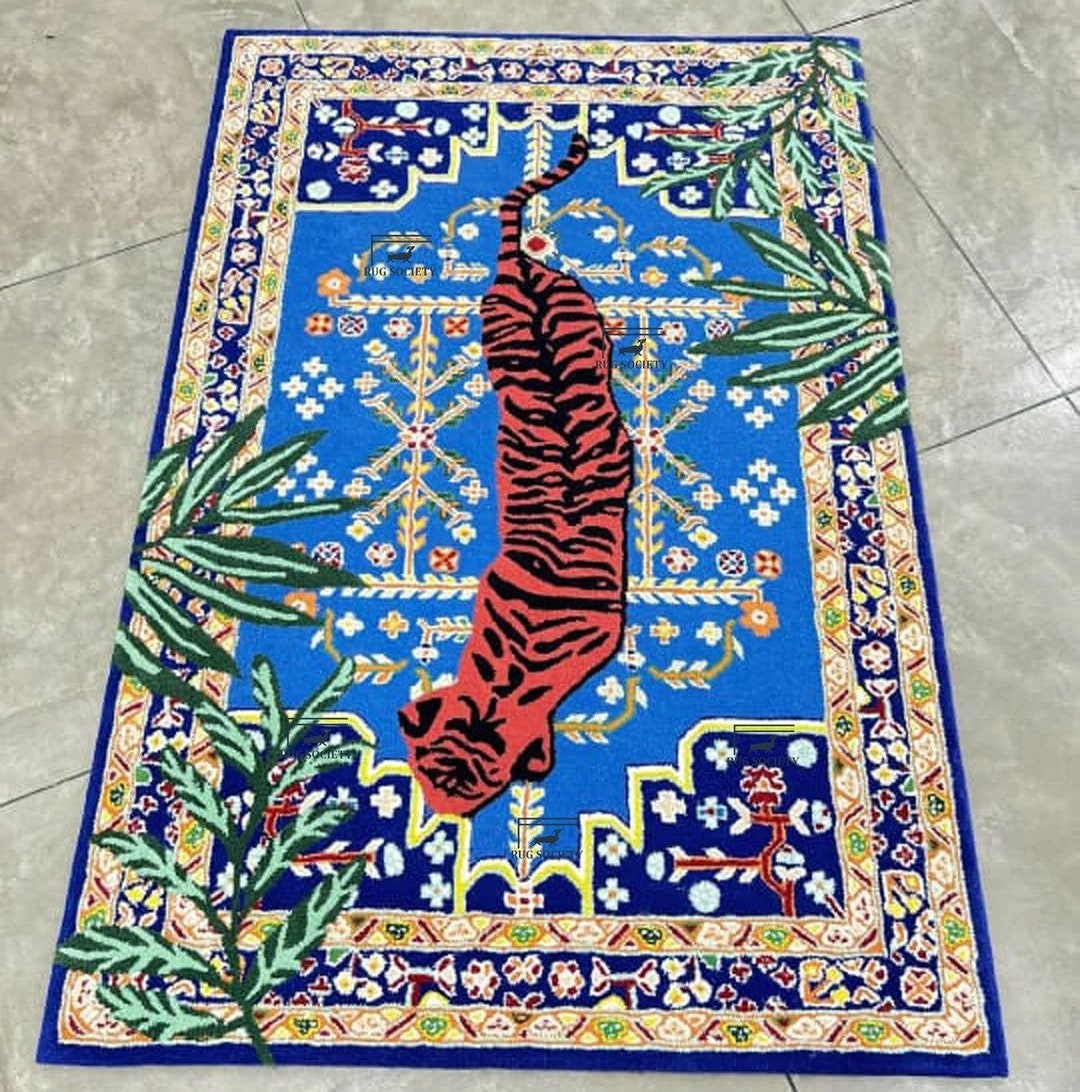 Tufted Bengal Tiger Rug Hand Tufted Rug Tufted Wool Rug Hand - Etsy