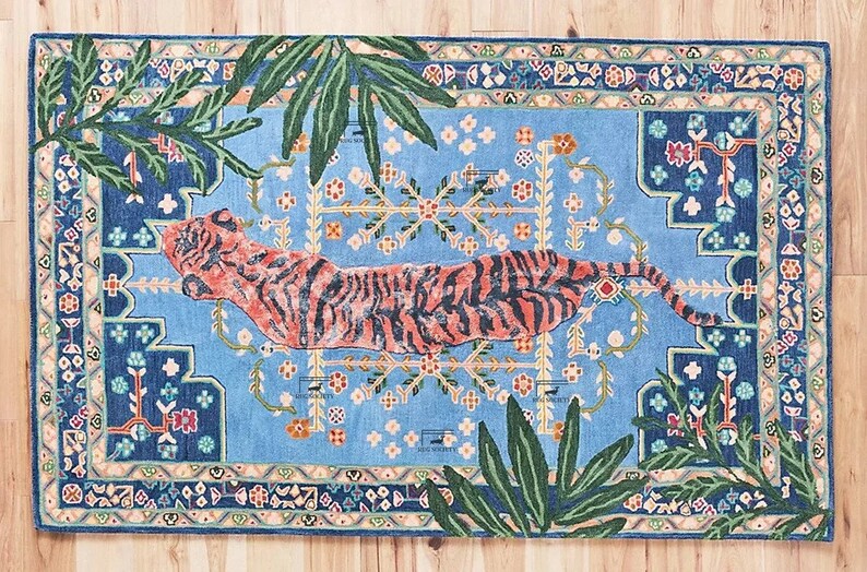 Tufted Bengal Tiger Rug Hand Tufted Rug Tufted Wool Rug Hand Tuft Rug ...