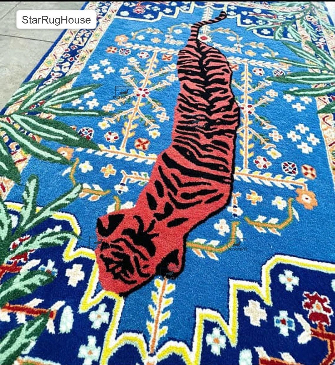 Tufted Bengal Tiger Rug Hand Tufted Rug Tufted Wool Rug Hand Tuft Rug ...