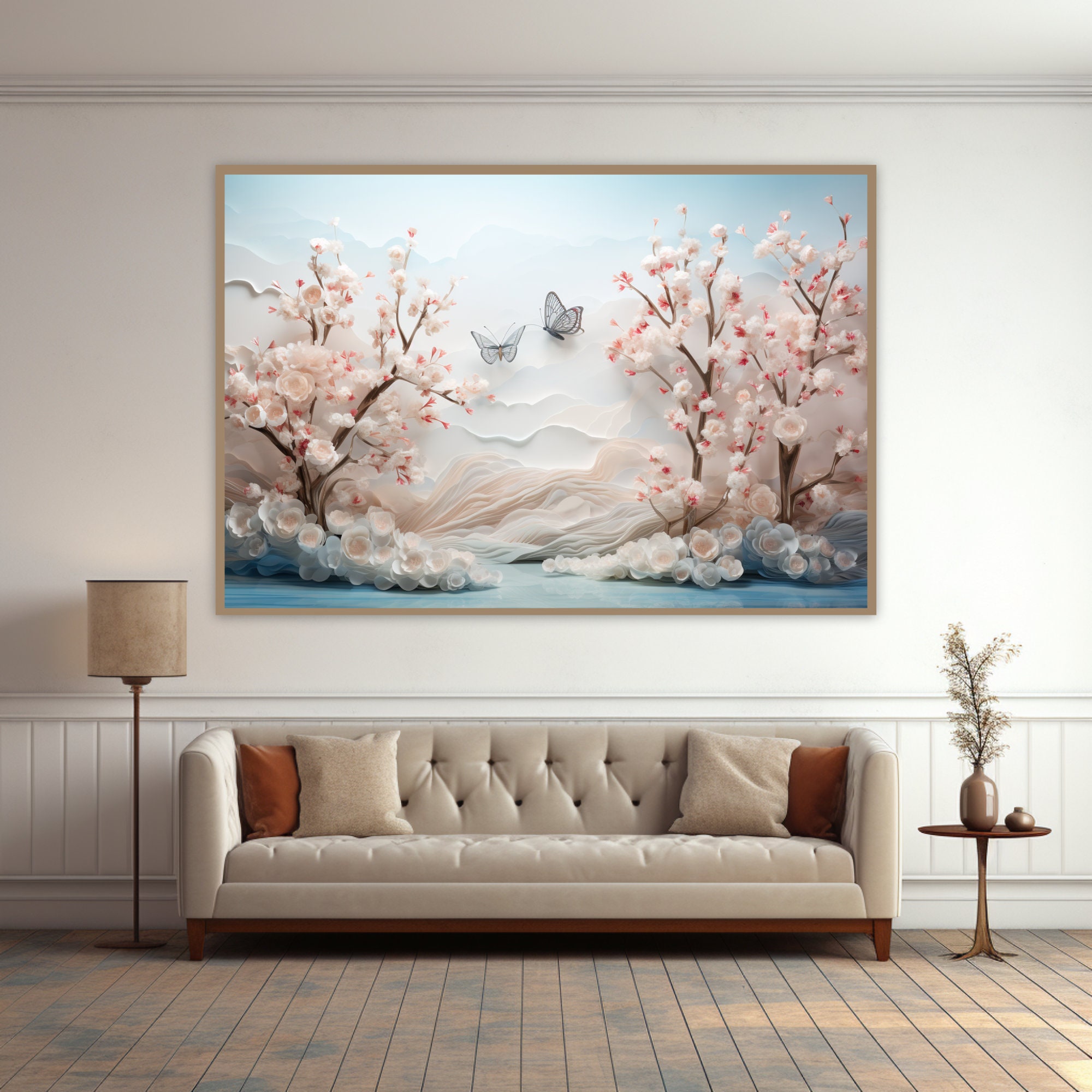 Flowers Mural 3D Wall Art Flowers Wall Art Vintage Wall Art Wall Décor ...