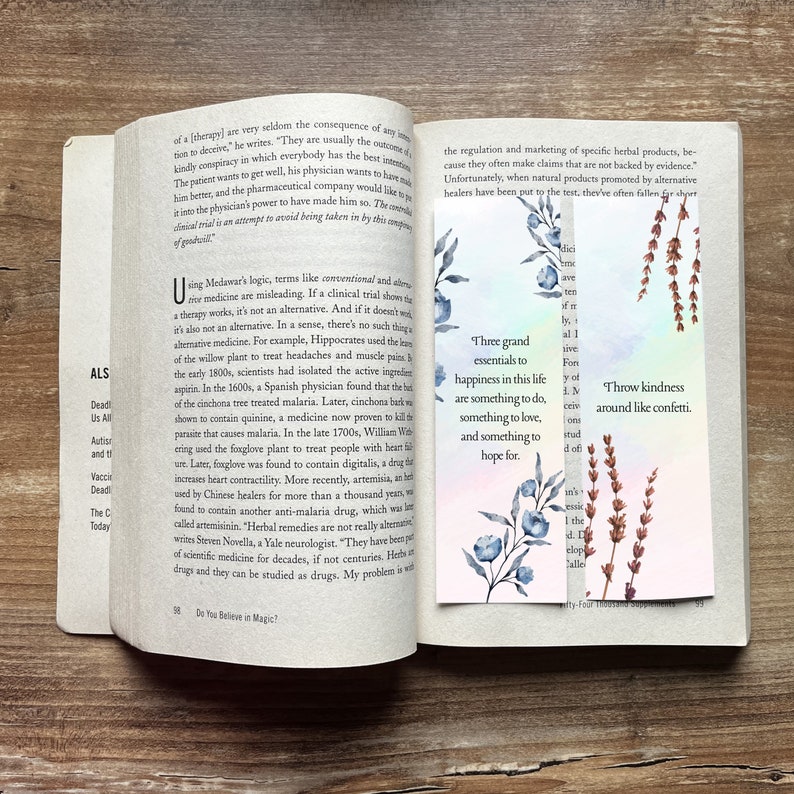 Printable Bookmarks With Nice Quotes Bookmark Set of 6 Nature Art ...