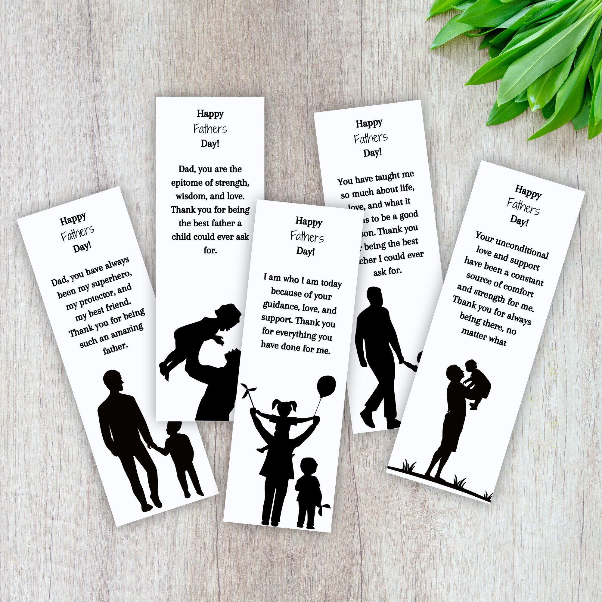 Father's Day Best Gift Black and White Bookmarks Set of 10 Bookmarks ...