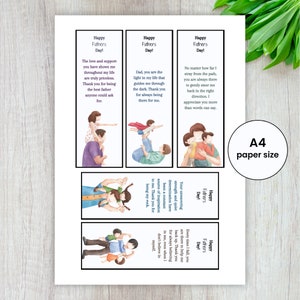Father's Day Best Gift Bookmarks Set of 8 Bookmarks for Dads Digital ...
