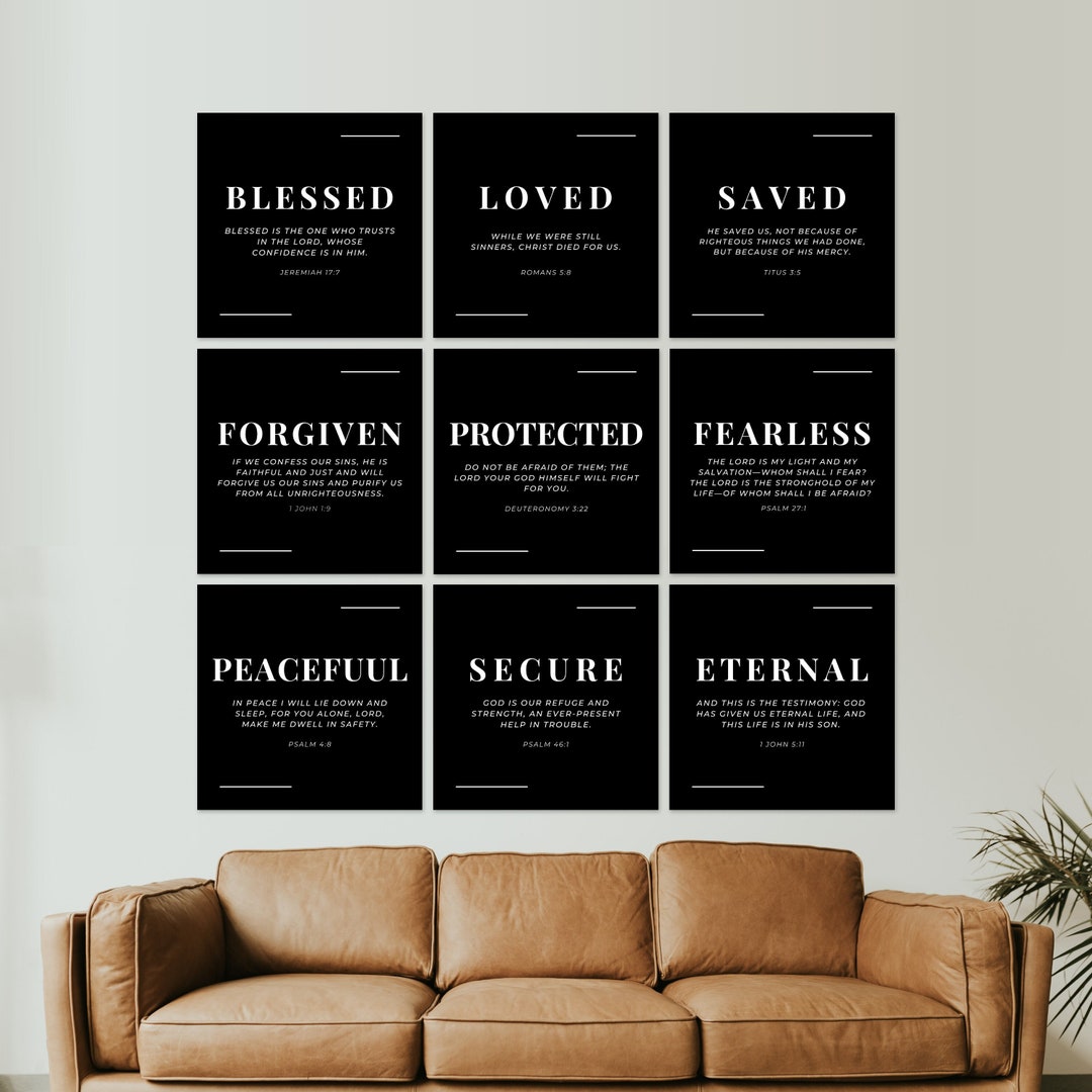 9x Inspirational Wall Art With Bible Verses and Encouraging Words ...