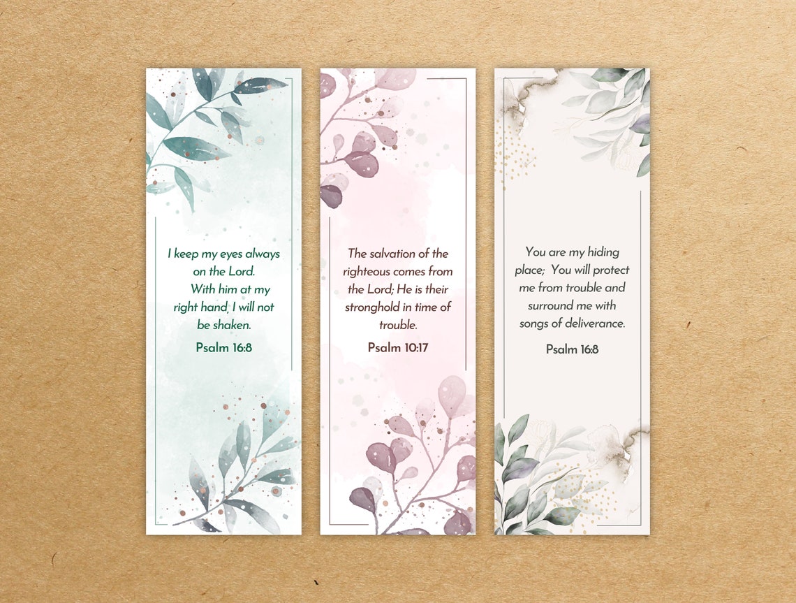 Bookmarks Cute Printable Bookmarks With Psalms Bookmark Set of - Etsy