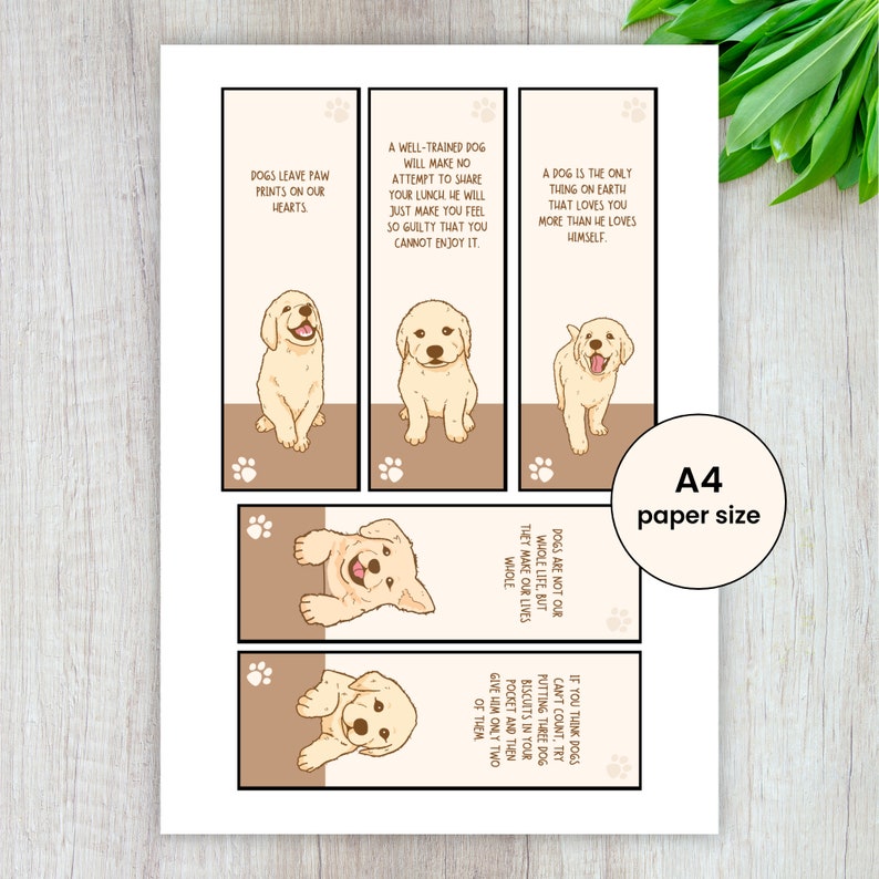 Bookmarks With Dogs Set of 10 Bookmarks Dogs Quotes Cute Bookmarks Cute ...