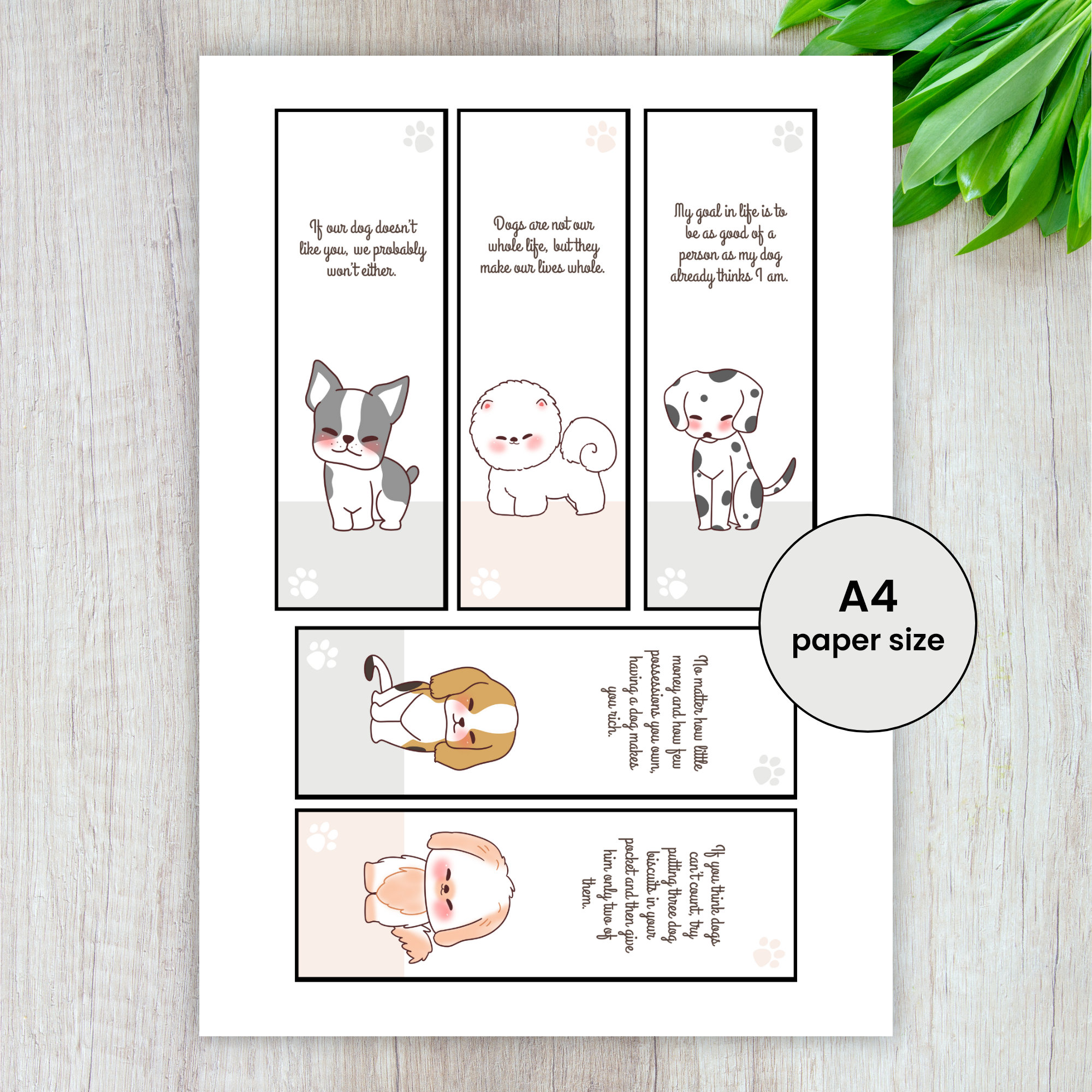 Bookmarks With Dogs Bookmarks Set of 10 Dogs Quotes Cute Bookmarks Cute ...