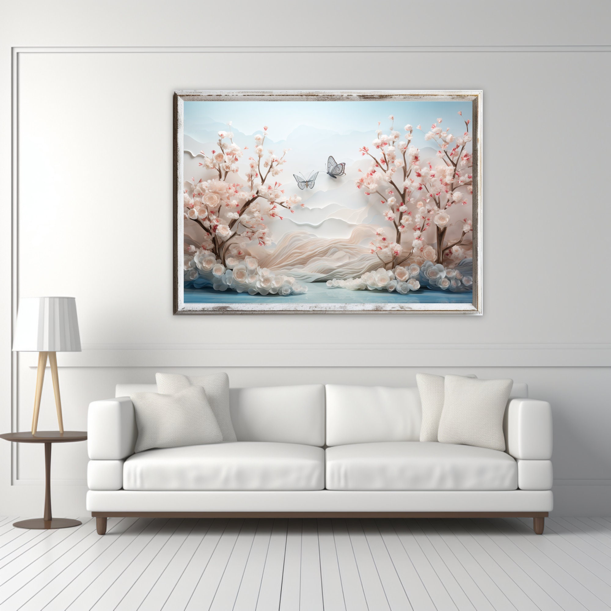 Flowers Mural 3D Wall Art Flowers Wall Art Vintage Wall Art Wall Décor ...