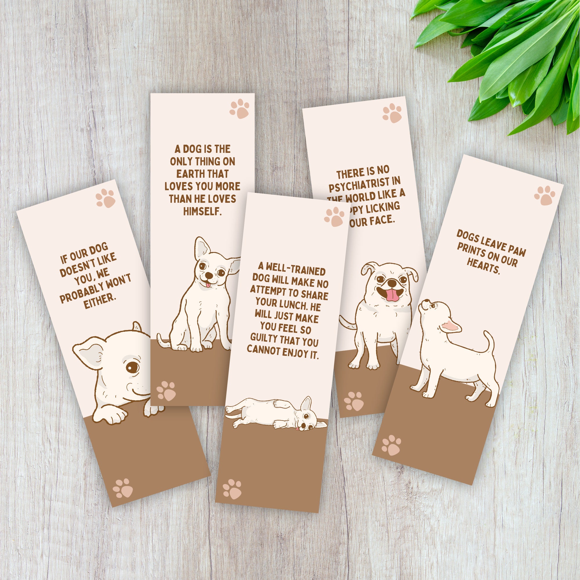 Bookmarks With Dogs Set of 10 Bookmarks With Dog Quotes Cute Bookmarks ...
