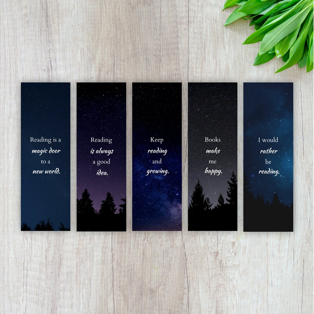 Sky at Nigh Bookmarks Cute Bookmark Set of 5 Sky at Night Bookmarks ...