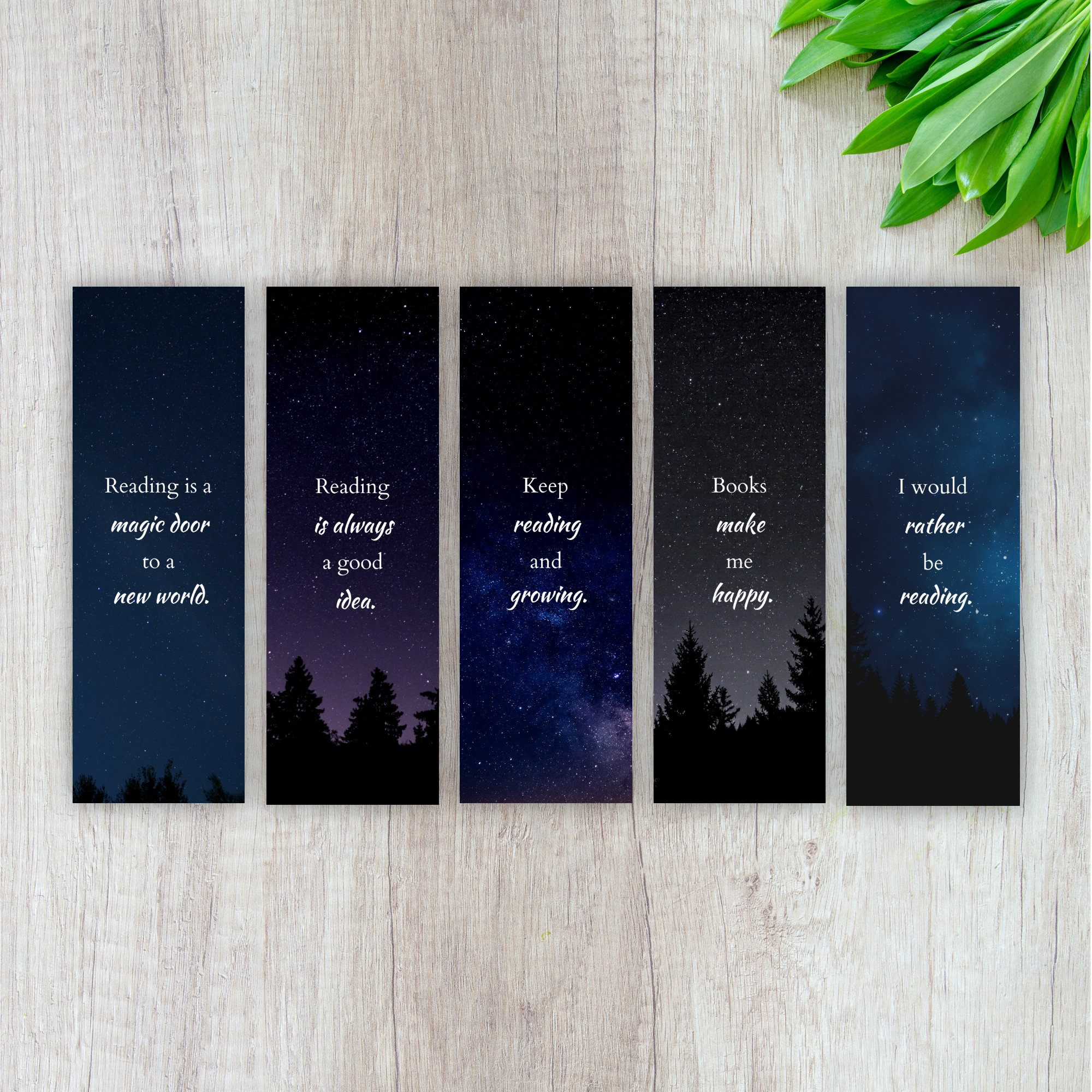Sky at Nigh Bookmarks Cute Bookmark Set of 5 Sky at Night Bookmarks ...