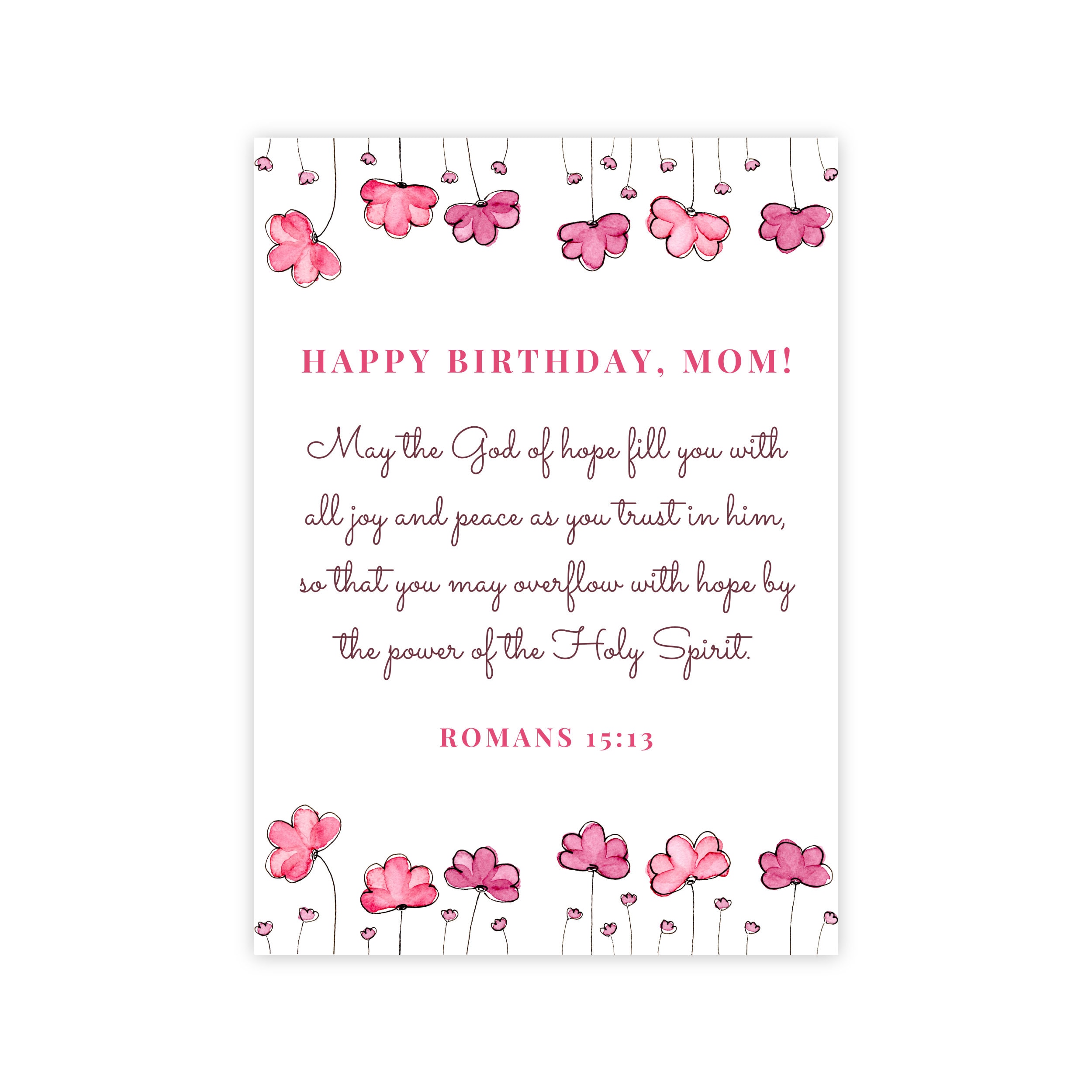 Birthday Card Instant Download Birthday Card Bible Verse Card Birthday ...