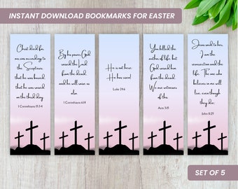 EASTER Bookmarks Set Easter Printable Bookmarks With Bible Verses ...
