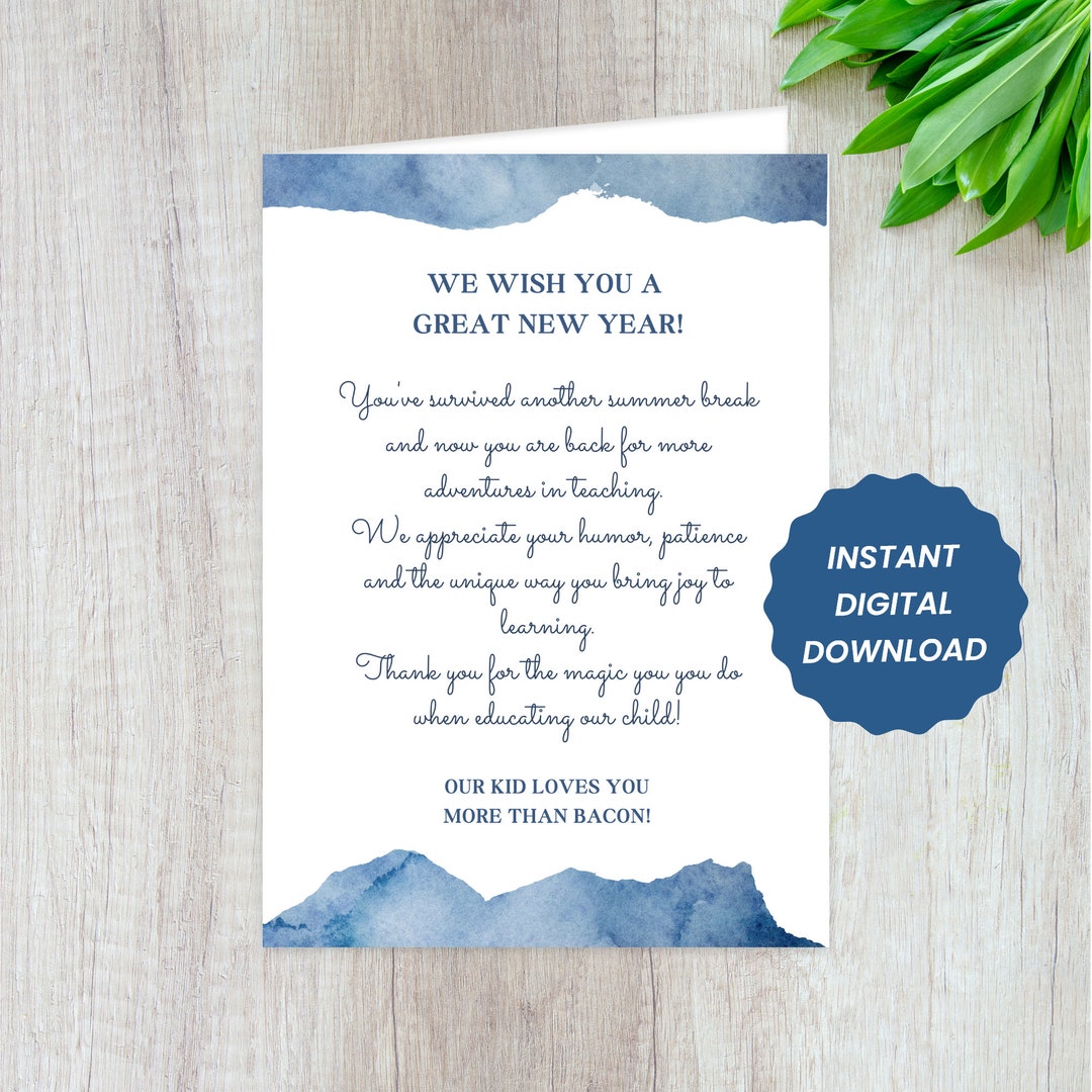 Funny Teacher Appreciation Card: Printable Message Gift (digital ...