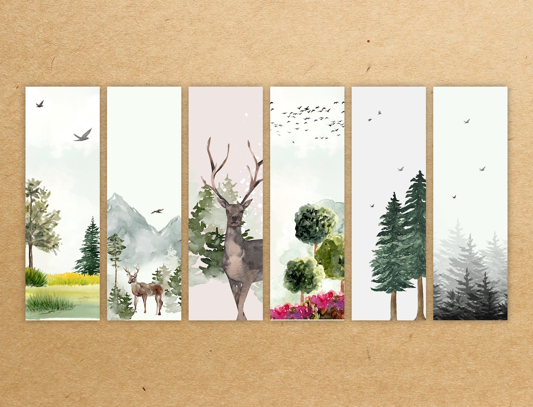 Printable Bookmarks Nature Art Download Digital Product PDF, Books ...