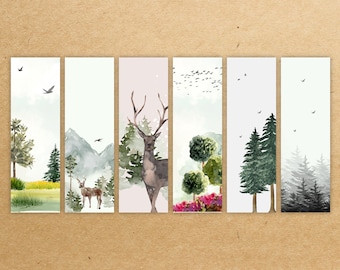 Printable Bookmarks, Nature Art, Download, Digital Product, PDF, Books ...