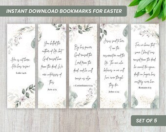EASTER Bookmarks Set Easter Printable Bookmarks With Bible Verses ...