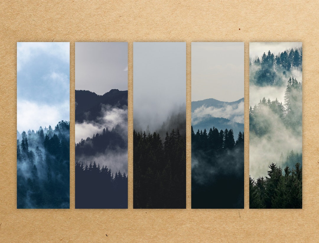 Printable Bookmarks Fog Nature Art Bookmark Set of 10 Download Digital ...