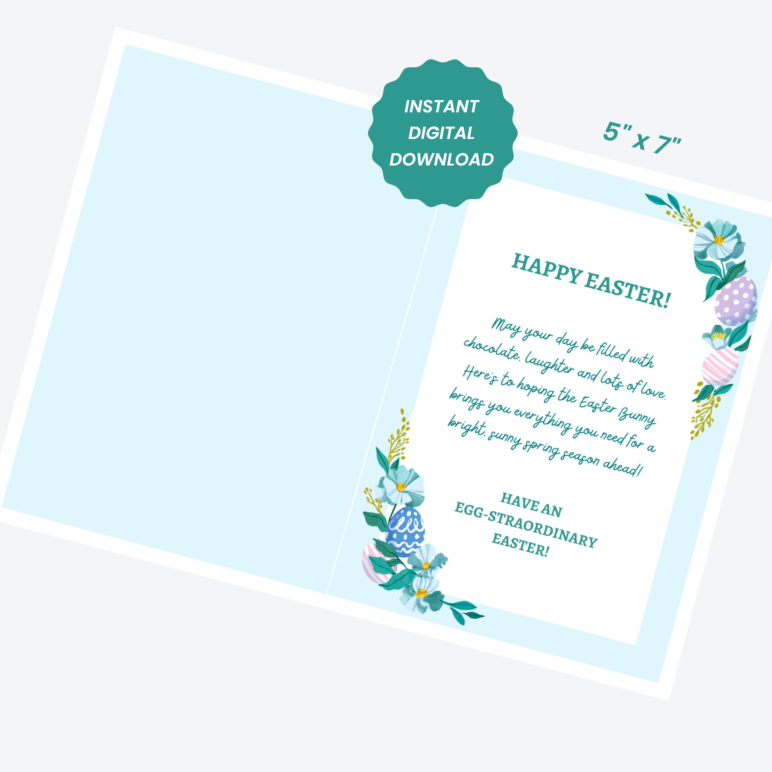 Easter Cards, Happy Easter Card, Easter Greeting Card, Floral Easter ...